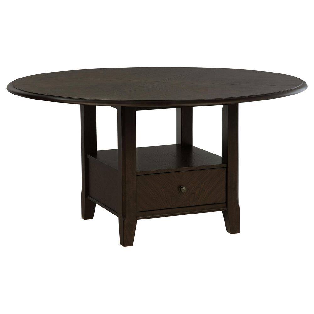 Coaster Twyla Transitional Dark Cocoa Wood Top 60 in. Round 4 Legs ...