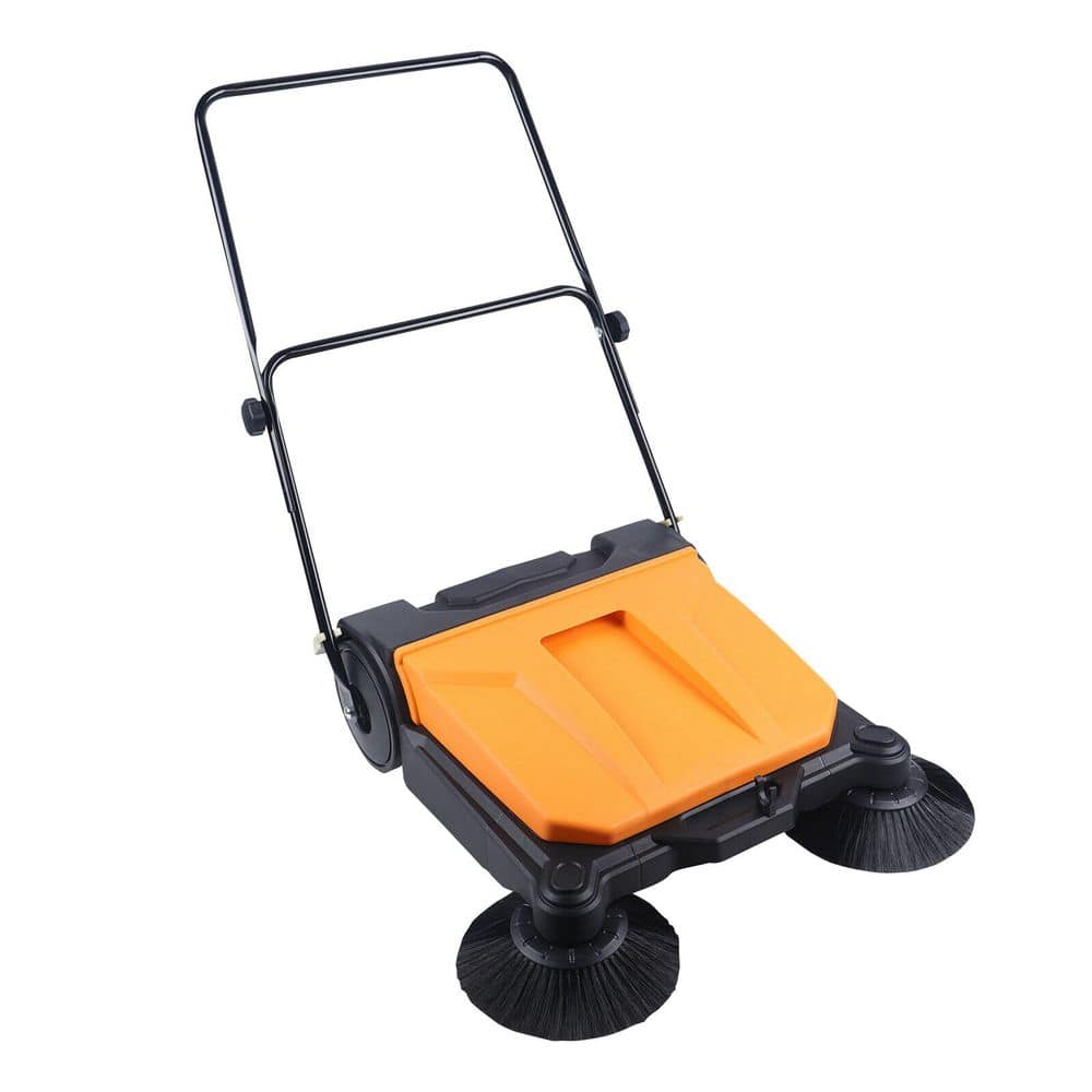 YIYIBYUS 26 in. Handheld Sweeper Foldable Manual Push Floor Sweeper BI ...