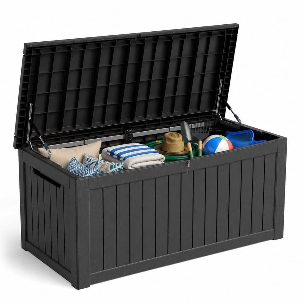 Reviews for Neviorone 270 Gal. Extra Large Black Wood Grain Resin Deck ...