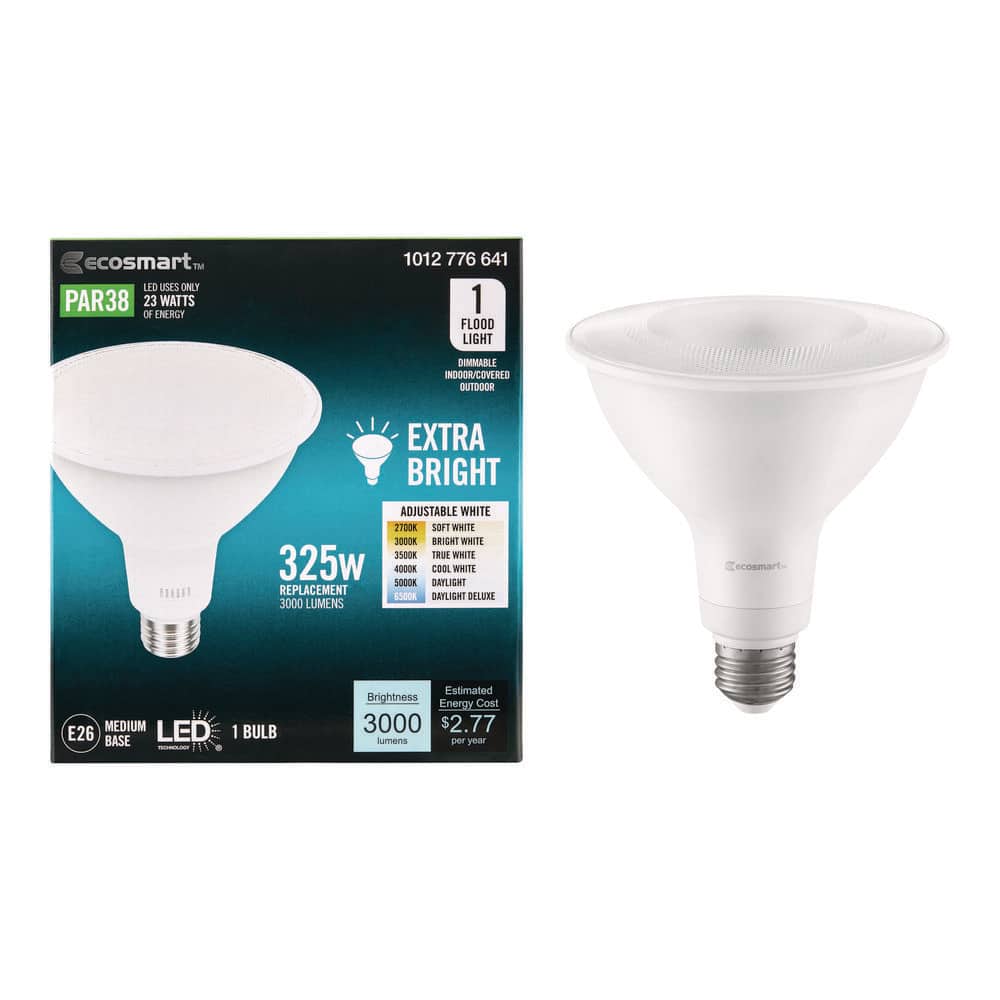 EcoSmart 325-Watt Equivalent PAR38 Dimmable LED Spot Light Bulb with ...