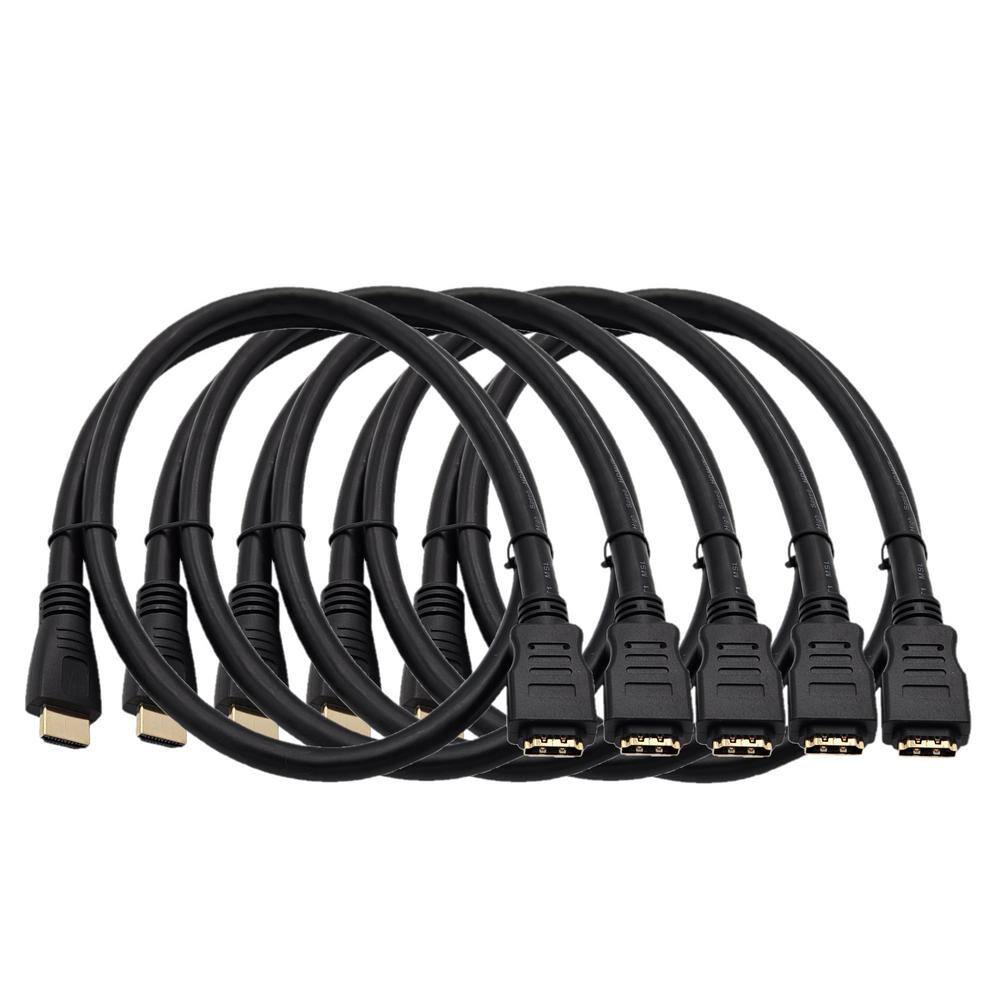 Micro Connectors, Inc. HDMI Extension (24AWG) 6 ft. Cable with Ethernet ...
