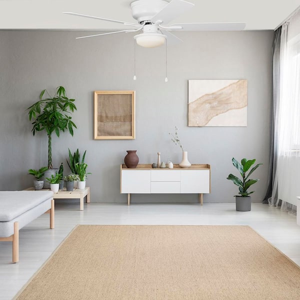 Reviews for Hampton Bay Colton 52 in. Indoor Matte White Standard Flush ...