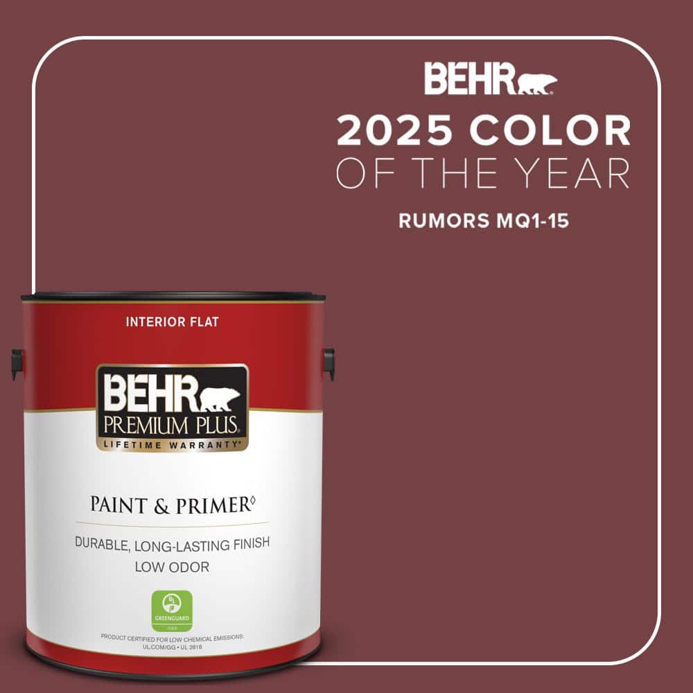 BEHR PREMIUM PLUS 1 gal. #MQ1-15 Rumors Flat Low Odor Interior Paint ...