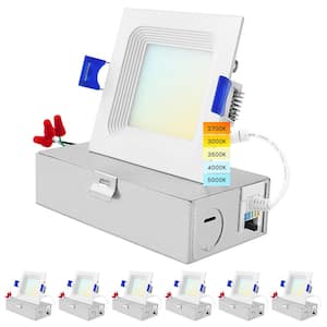 LUXRITE 3 in. Canless Remodel Integrated LED Trimless Recessed Light 5 ...