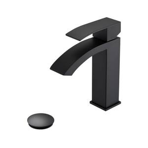 Luxurious Single Hole Single-Handle Bathroom Faucet in Matte Black ...