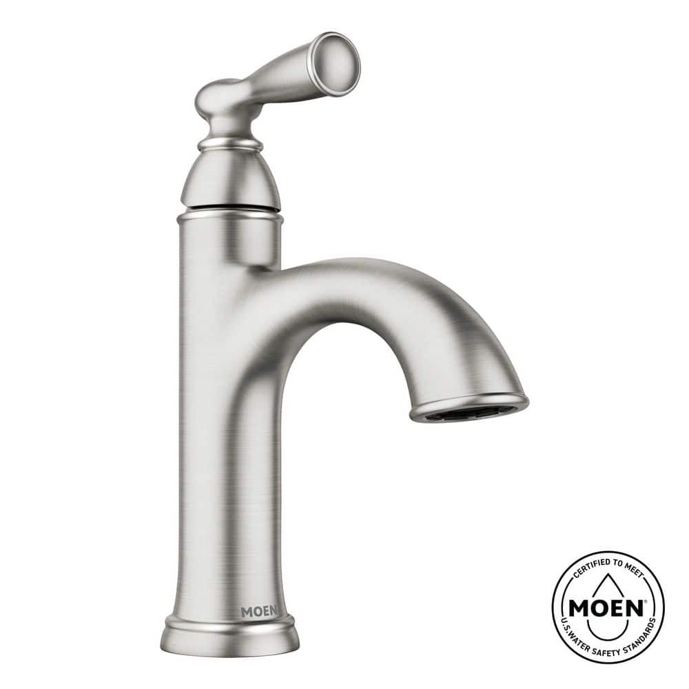 MOEN Banbury Single Handle Single Hole Bathroom Faucet in Spot Resist ...