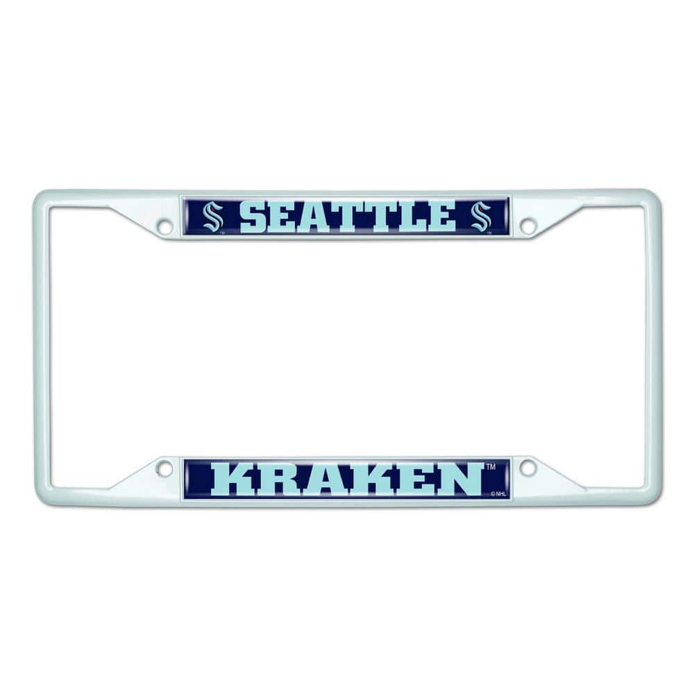 FANMATS Universal Fit NHL - Seattle Kraken License Plate Frame - White ...