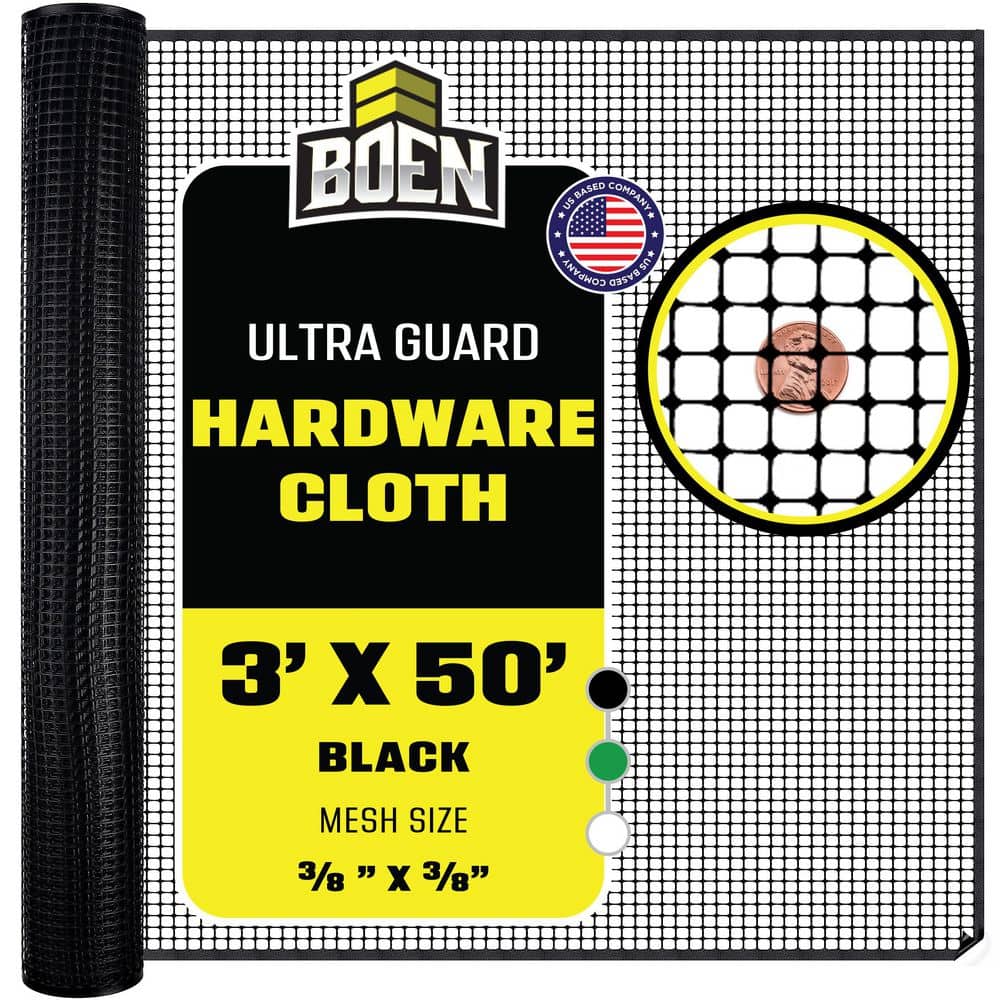 BOEN 3 ft. x 50 ft. Black Plastic Hardware Net HN-60017 - The Home Depot