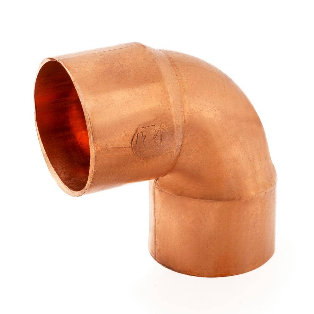 Everbilt 1-1/2 in. Copper Pressure 90-Degree Cup x Cup Street Elbow Fitting W 02085EB - The Home ...