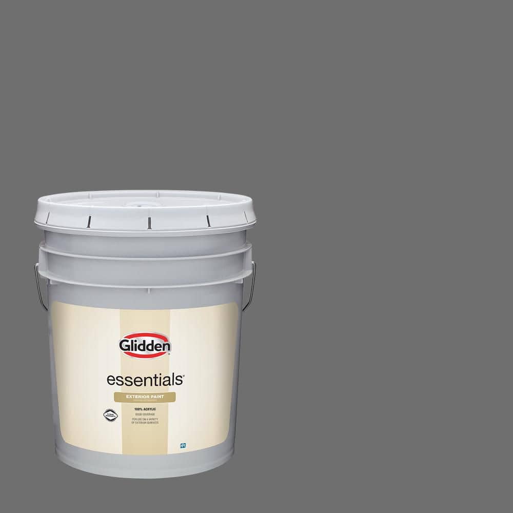 Glidden Essentials 5 gal. PPG0996-6 Slate Mine Satin Exterior Paint ...