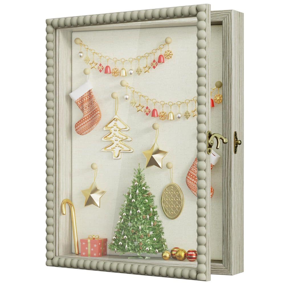 Gray 11 in. x 14 in. Wood Shadow Box TN0028 - The Home Depot