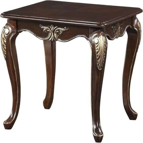HOME IMPORTS EMPORIUM 28 in. Brown Rectangle Wood End Table with ...