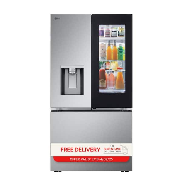 LG 26 cu.ft. SMART Counter Depth MAX French Door Refrigerator with Door ...