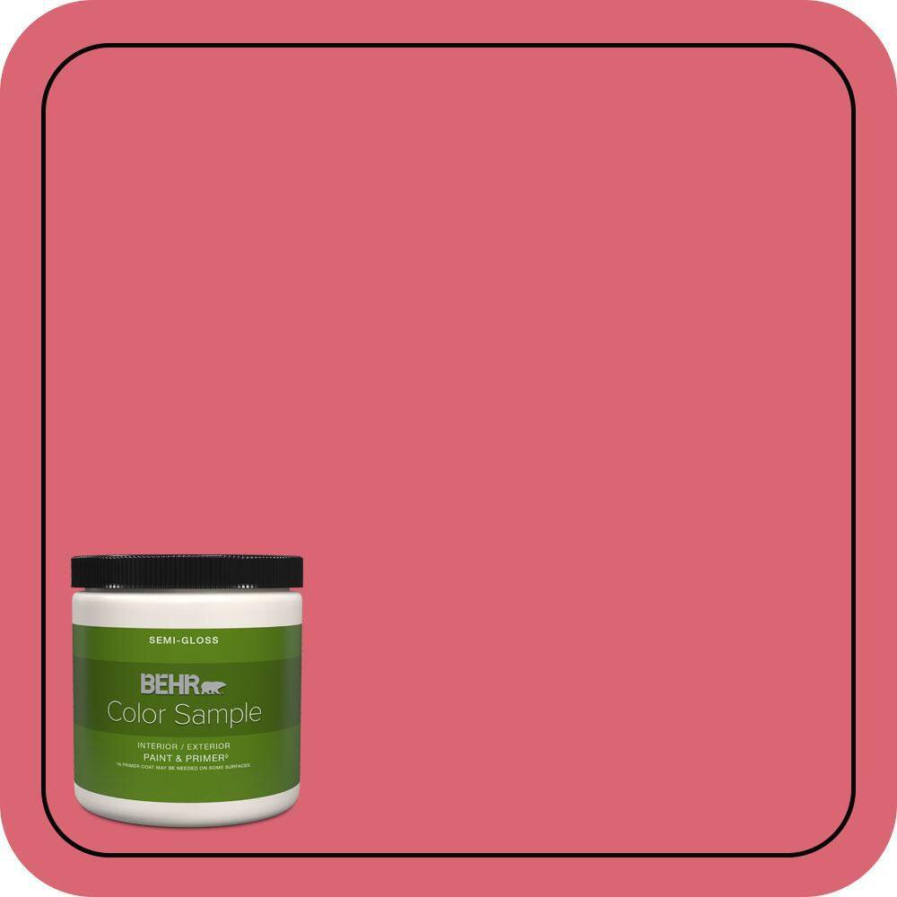 BEHR PREMIUM PLUS 8 oz. #P150-5A Strawberry Taffy Semi-Gloss Enamel ...
