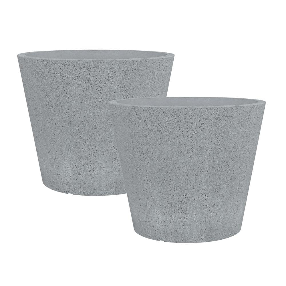 Scheurich 11.8 in (30cm) C-Cone Stony Gray Resin 2-Pack 238/9030/58826 - The Home Depot