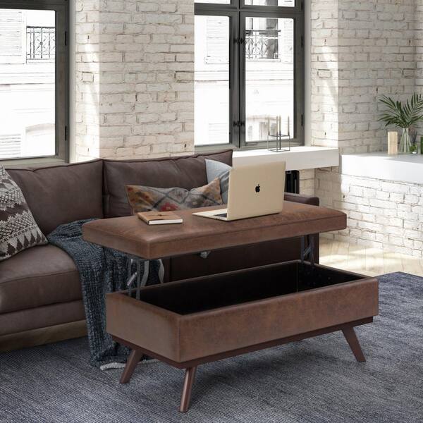 Flip top coffee table ottoman store