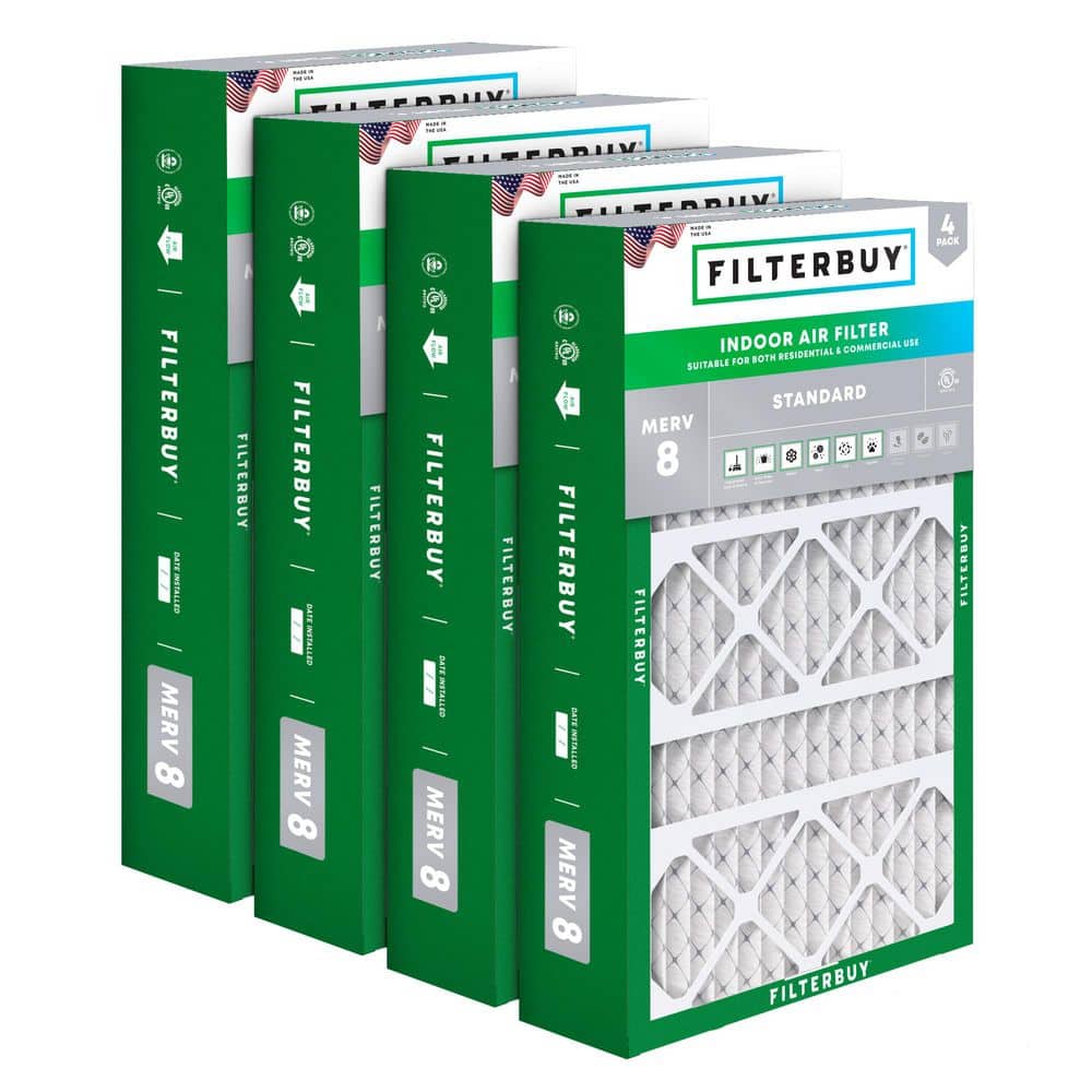 Filterbuy 17 in. x 26 in. x 4 in. MERV 8 (FPR 5) Dust Defense Pleated ...