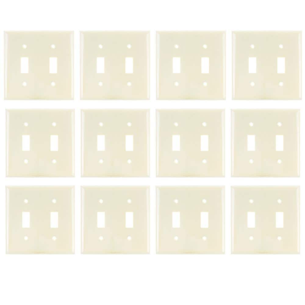 Sunlite 2-Gang Ivory 1-Toggle/1-Single Plastic Standard Switch Wall ...