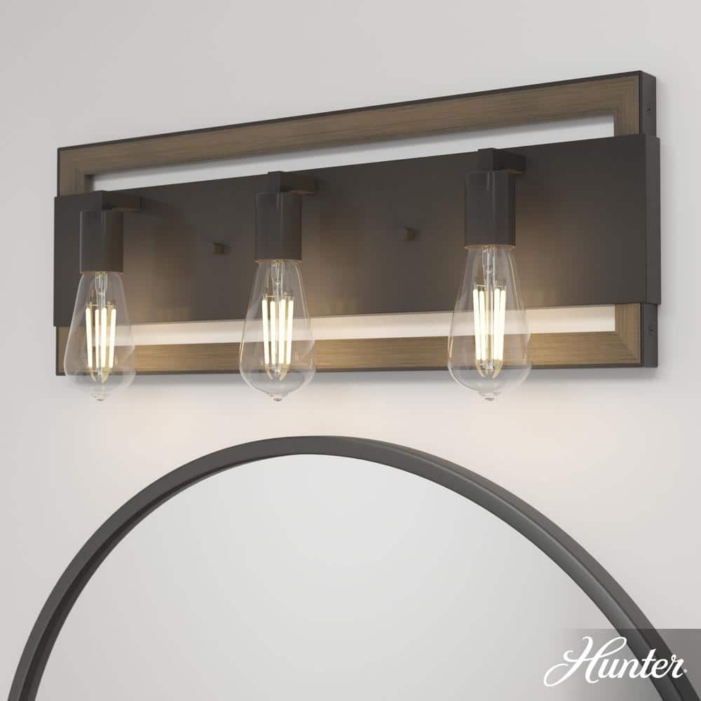 Hunter Woodburn 24.5 in. 3-Light Noble Bronze Vanity Light 19864 - The ...