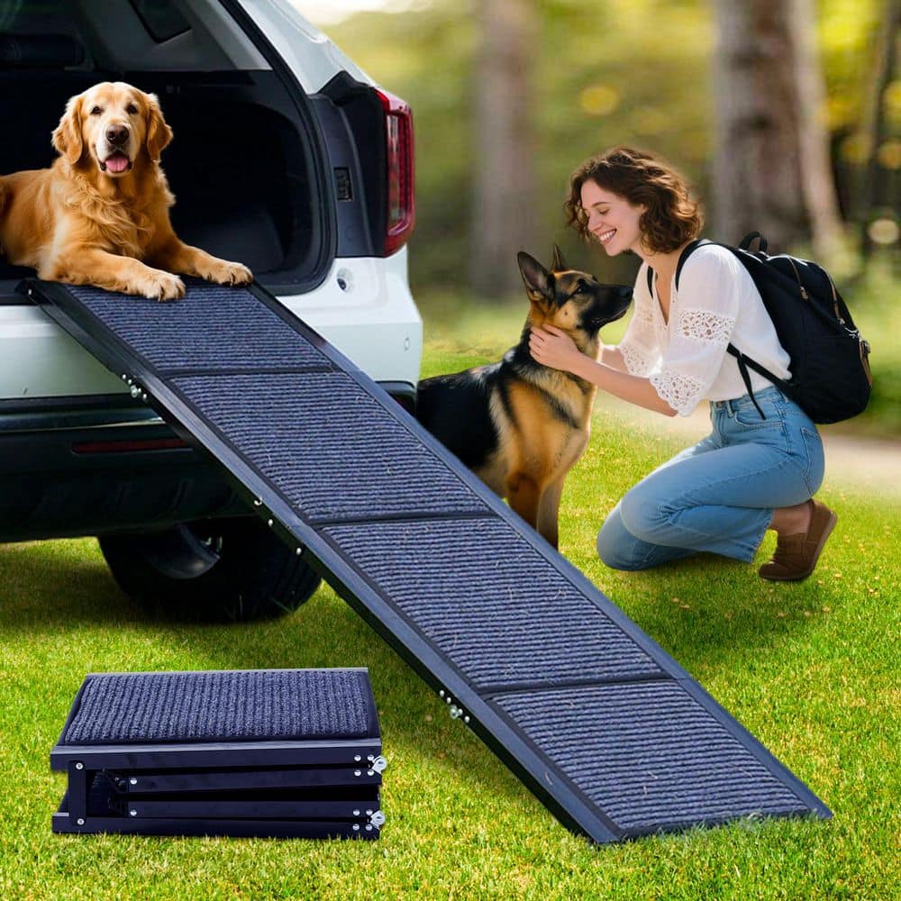 BOZTIY Extra Wide Pet Ramp for Car Dog Ramp for Large Dogs with Non ...