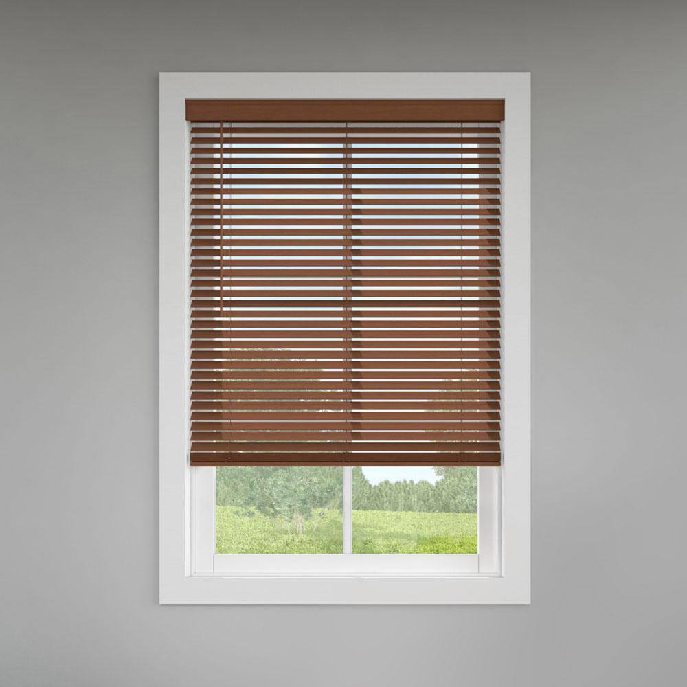 Levolor Classic Value Walnut Cordless Room Darkening Faux Wood Blinds ...