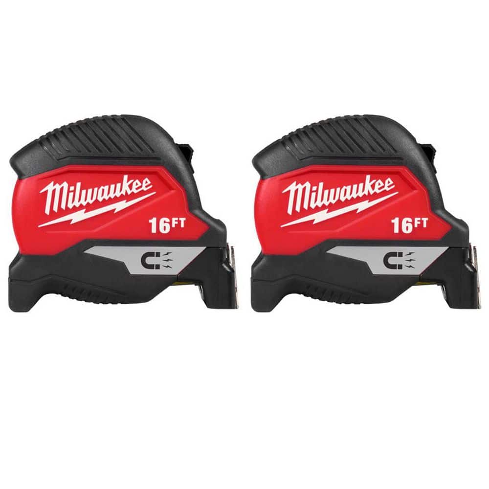Milwaukee 16ft Magnetic Tape Measure (2-Pack) 48-22-1016M-48-22-1016M ...