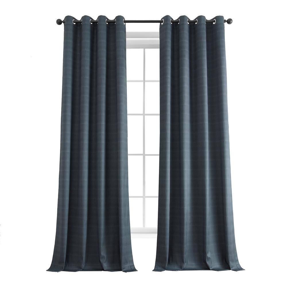 Exclusive Fabrics & Furnishings Deep Blue Lounge Embossed Grommet ...