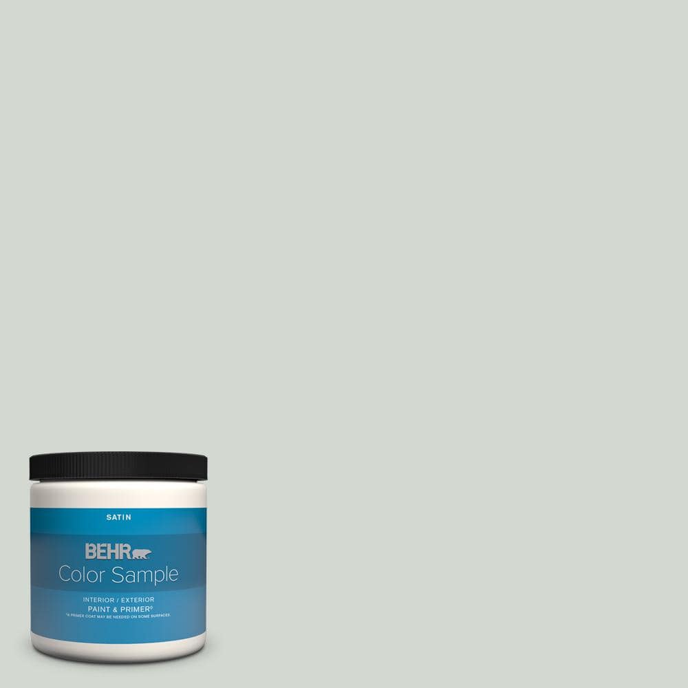 BEHR PREMIUM PLUS 8 oz. N410 2 Brook Green Satin Enamel Interior Exterior Paint Primer Color Sample B370016 The Home Depot