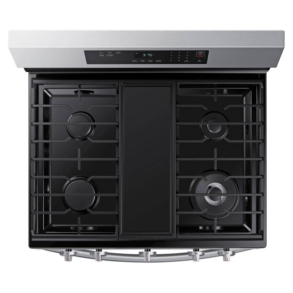 Samsung 30 in. 5-Burner Smart Freestanding Gas Range in Stainless Steel ...