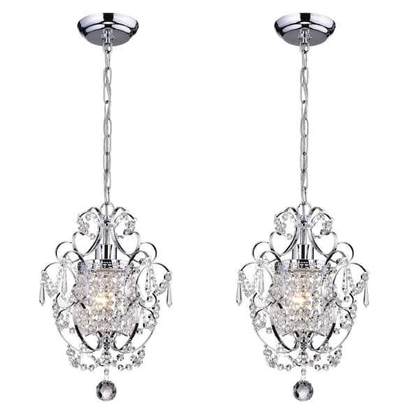 Edvivi Amorette 1-Light Chrome Mini Glam Chandelier with Clear Glass ...