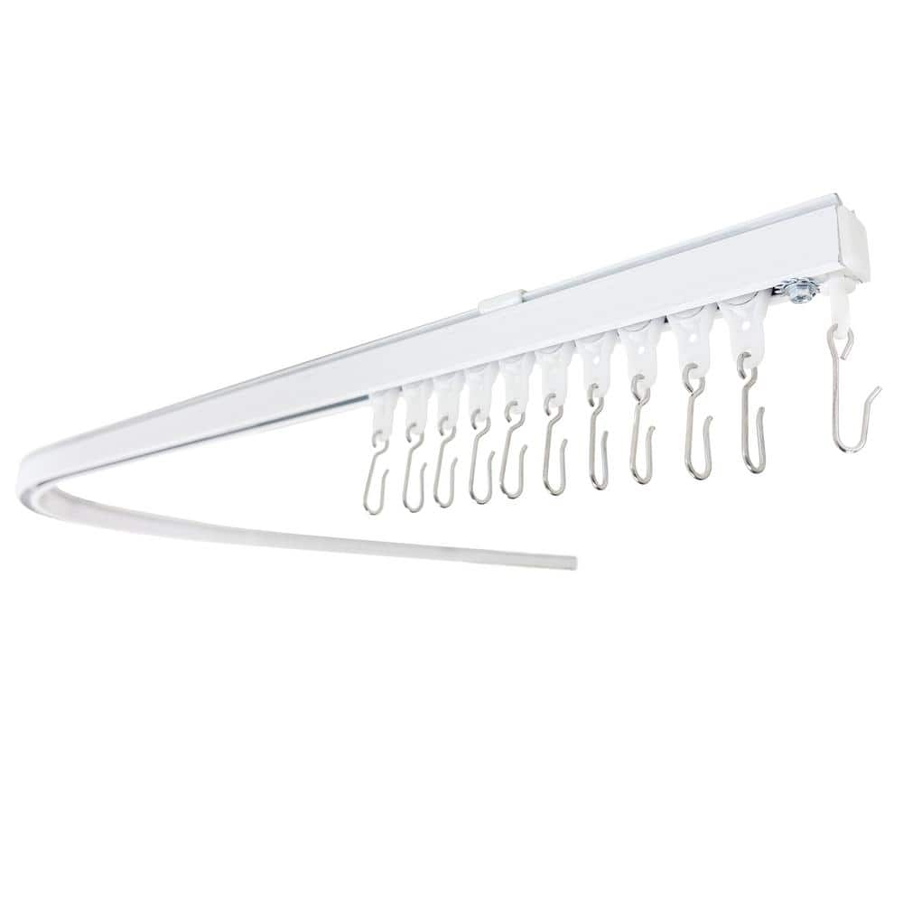 EMOH Heavy Duty 1 in. Dia Ceiling Mounted 90° Curved Corner Single ...