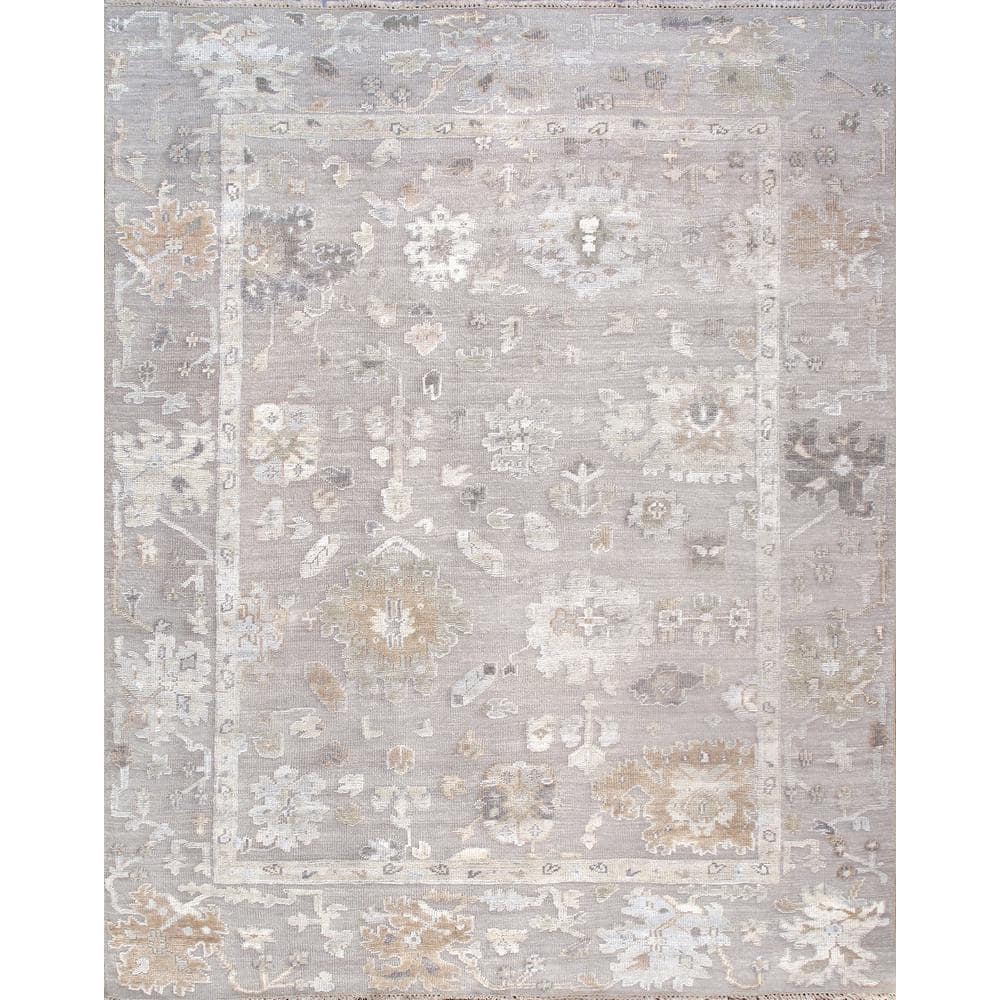 Pasargad Home Oushak Mocha 9 ft. x 12 ft. Abstract Wool Area Rug dou-7 ...