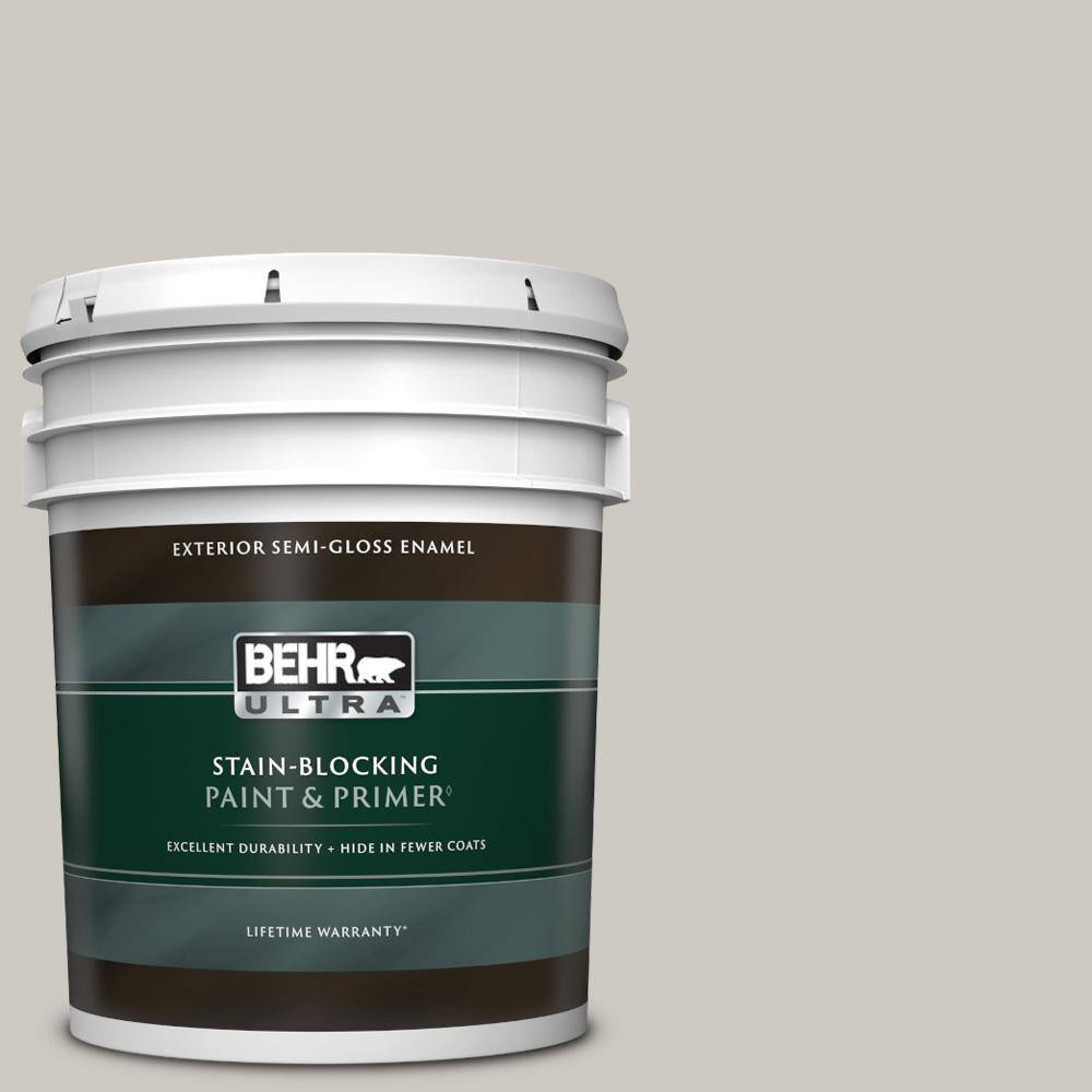 BEHR ULTRA 5 gal. #790C-3 Dolphin Fin Semi-Gloss Enamel Exterior Paint ...