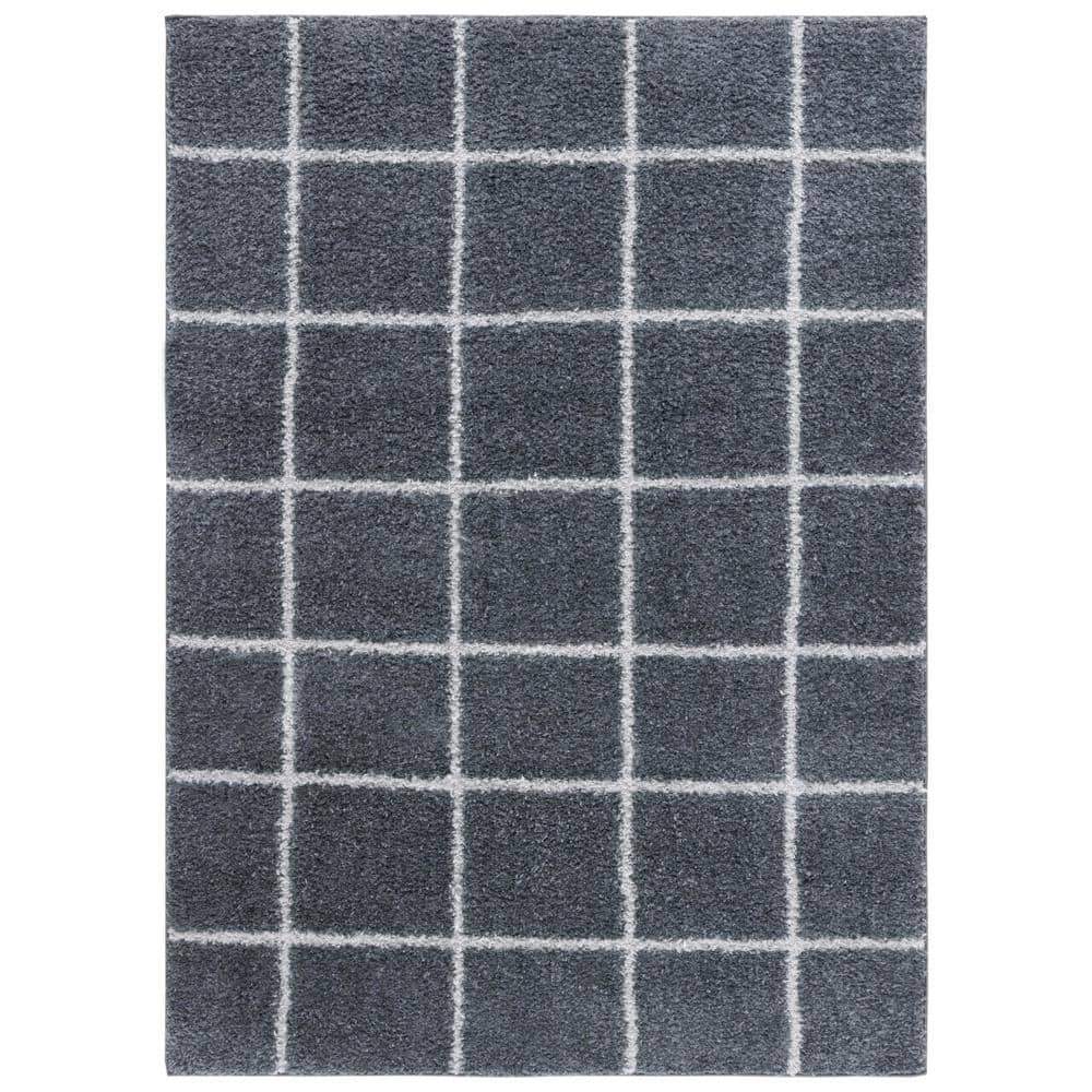 SAFAVIEH Norway Dark Gray/Light Gray 8 ft. x 10 ft. Plaid Area Rug ...