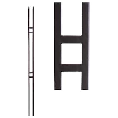HOUSE OF FORGINGS Aalto Modern 44 in. x 0.5 in. Satin Black Double ...