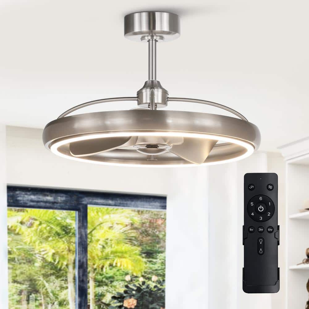 Parrot Uncle 27.5 in. Integrated LED Indoor Brushed Nickel 6-Speed ...