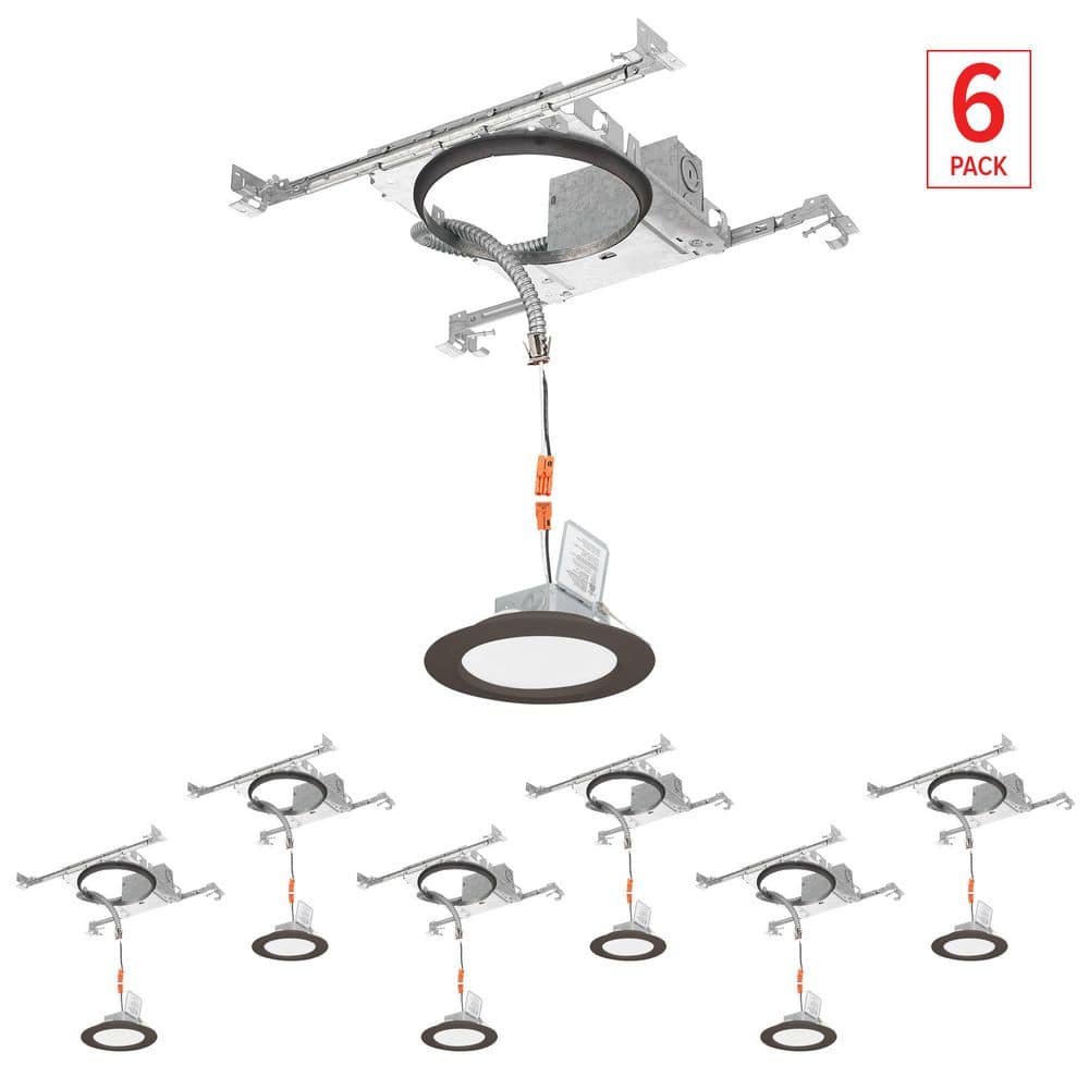 EnviroLite 6 in. Selectable 5CCT Integrated LED Bronze Canless Ultra ...