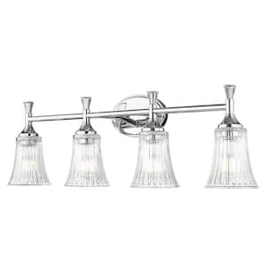 JAZAVA 22 in. Modern 3-Light Chrome Finish Vanity Lighting Fixtures ...