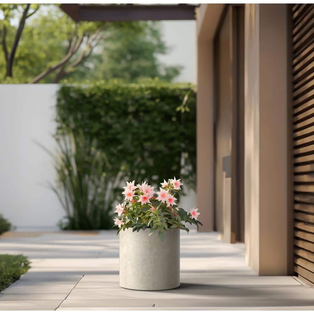 Sapcrete Lightweight 13 in. x 13 in. Light Gray Extra Large Tall Round ...