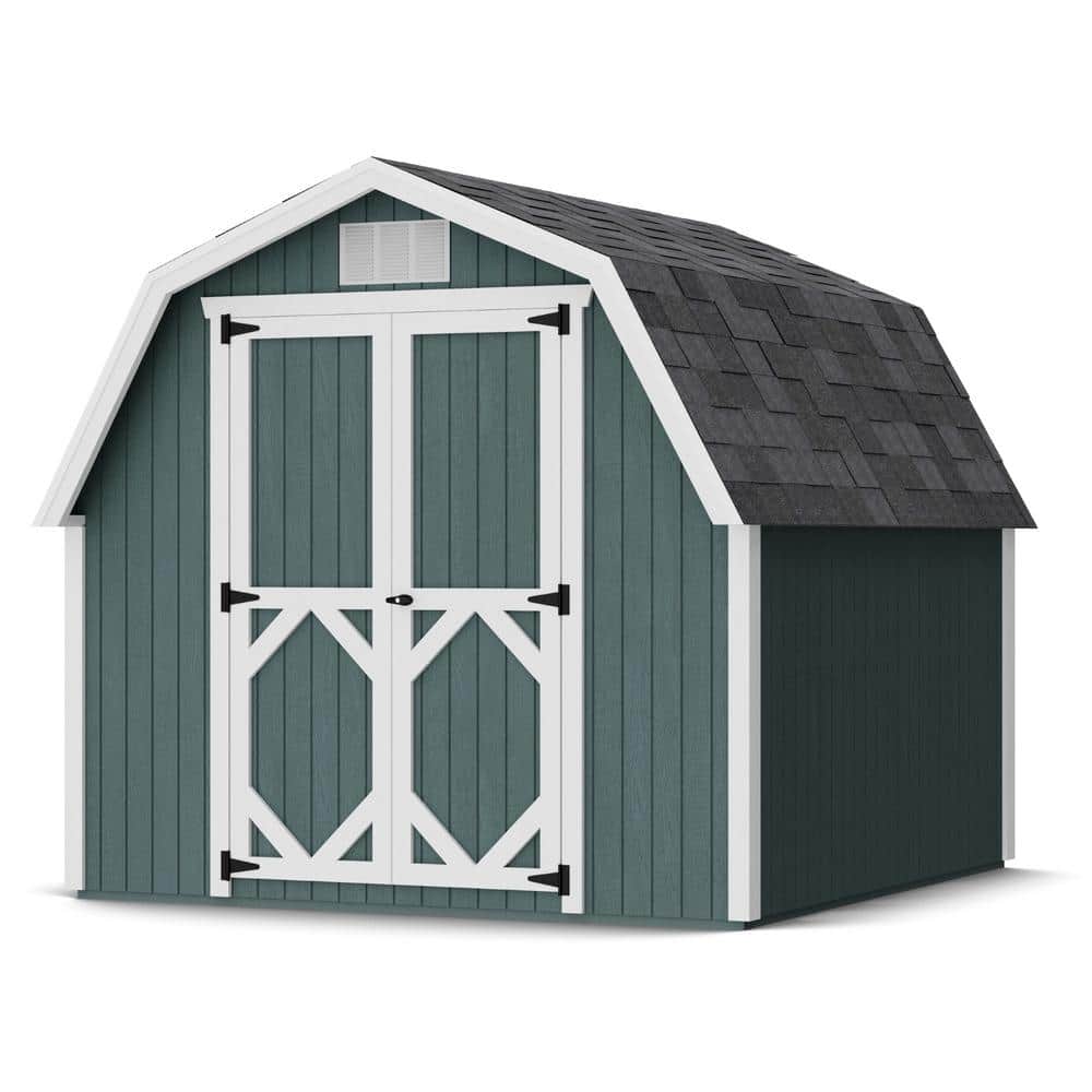 Little Cottage Co. Classic Gambrel 8 ft. x 8 ft. Outdoor Wood Storage ...