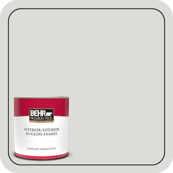 BEHR PREMIUM PLUS 1 qt. #BWC-29 Silver Feather Hi-Gloss Enamel Interior ...