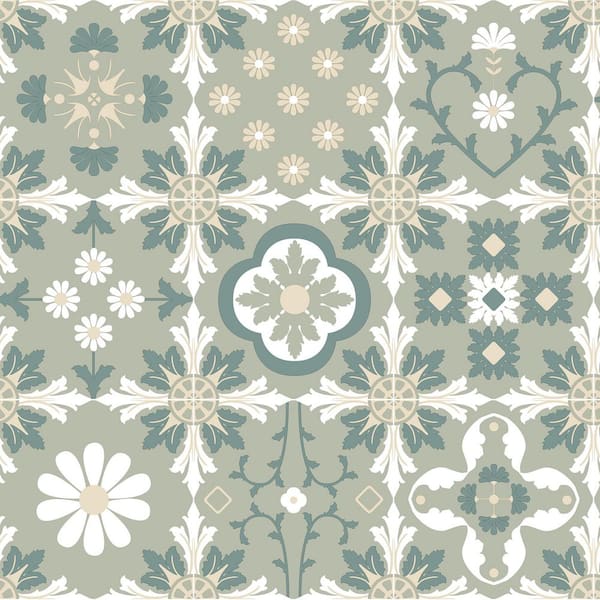 Veer Decor Ceramic Tiles Green Wallpaper Sample 8196-AI1-S - The Home Depot