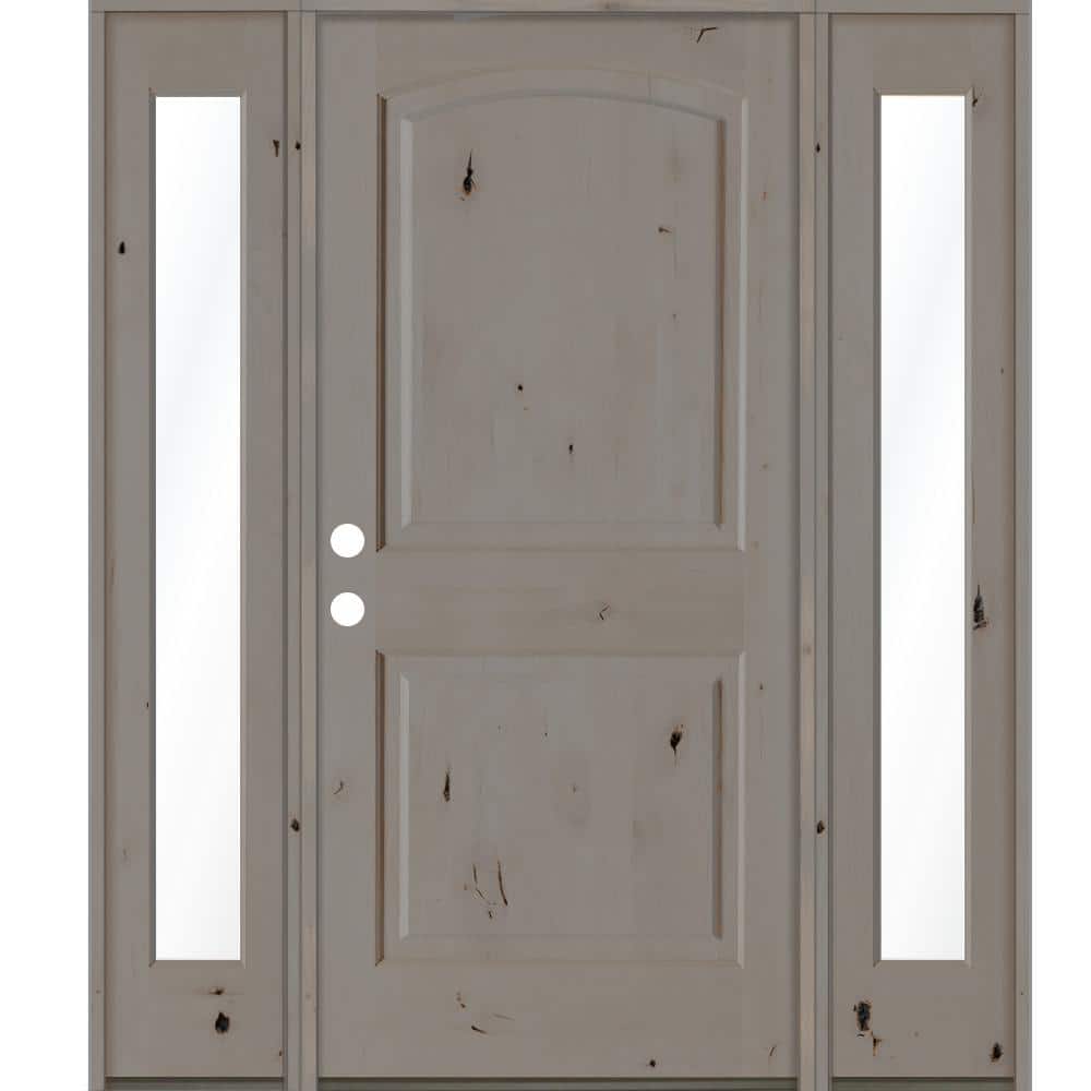 Krosswood Doors 58 in. x 80 in. Knotty Alder 2 Panel Right-Hand/Inswing ...