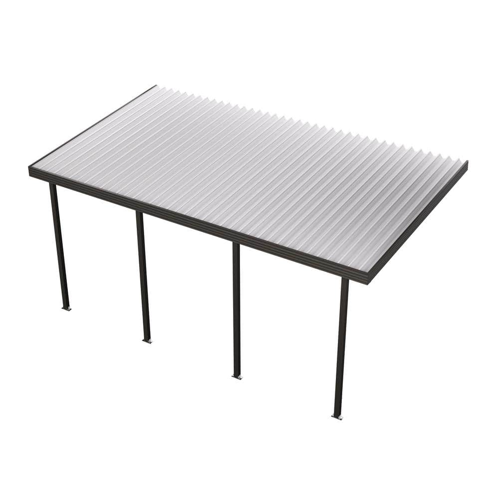 Integra 30 Ft X 12 Ft Dark Bronze Aluminum Frame White Roof Patio Cover 10 Lbs Snow Load