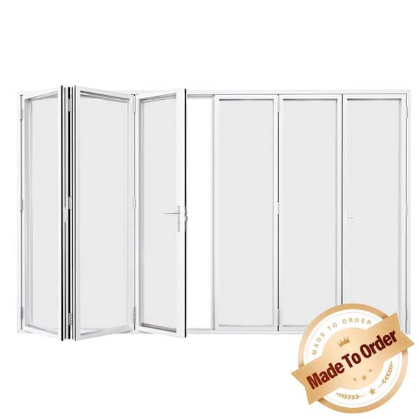 ARK DESIGN 132 in. x 96 in. Right Hand Folding Double Tempered Glass ...