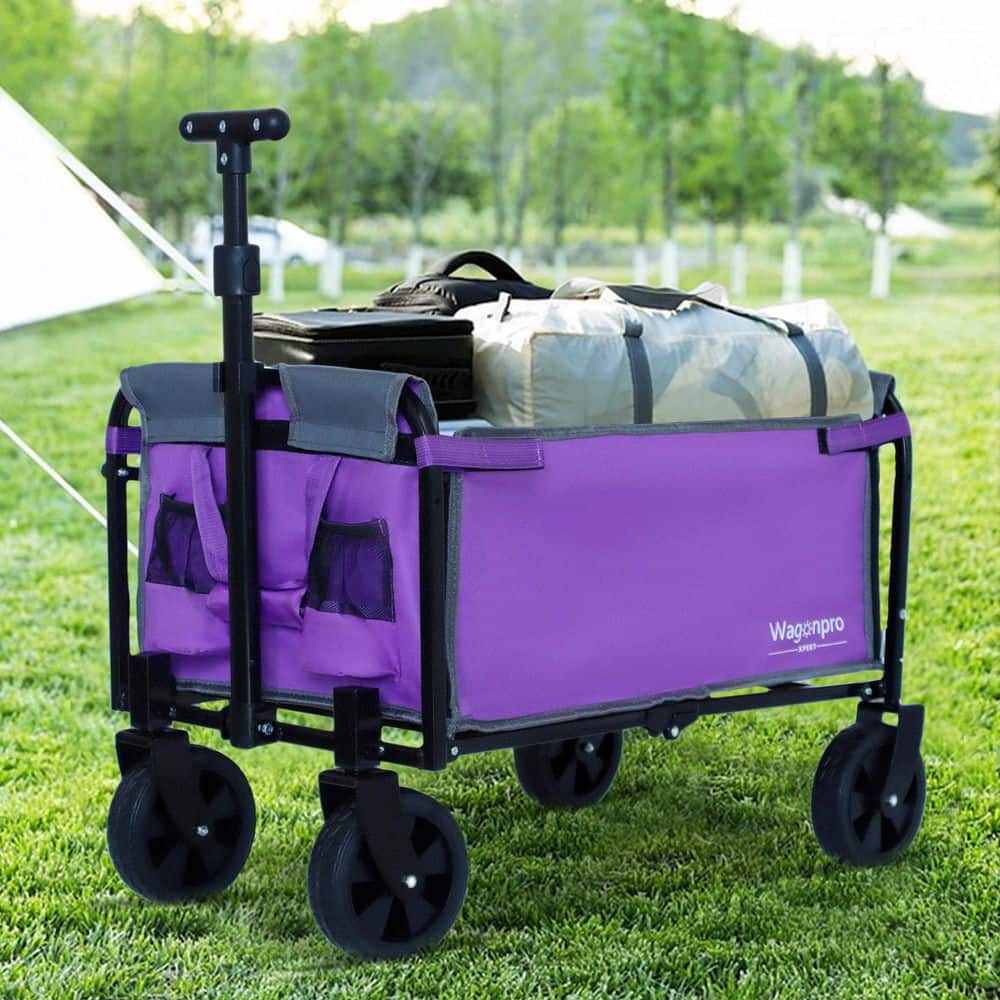 Purple/Gray 2 cu. ft. Fabric All-in-1 Convertible Folding Camping ...