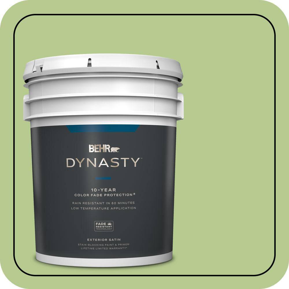 BEHR DYNASTY 5 gal. #420D-4 Marsh Fern Satin Enamel Exterior Stain ...