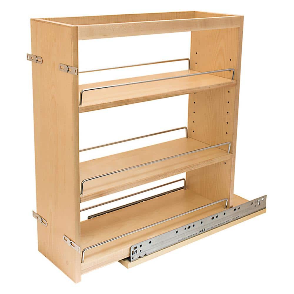 Hafele 9 in. W Base Cabinet Pull-Out with Soft-Close Undermount Slides ...