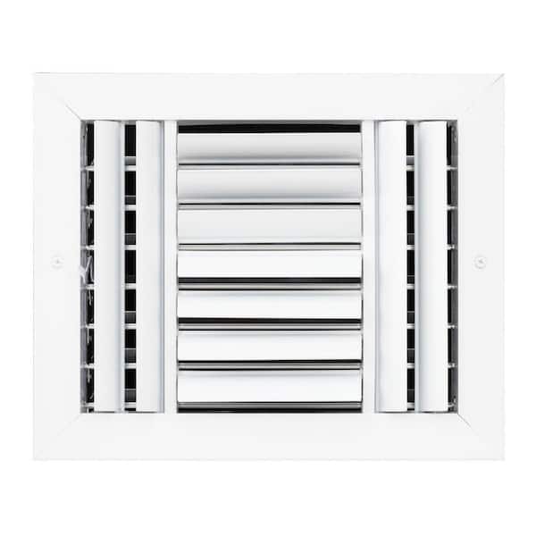 ACLAMINAIRE 14 in. x 6 in. 4-Way Aluminum Ceiling Diffuser in White L ...