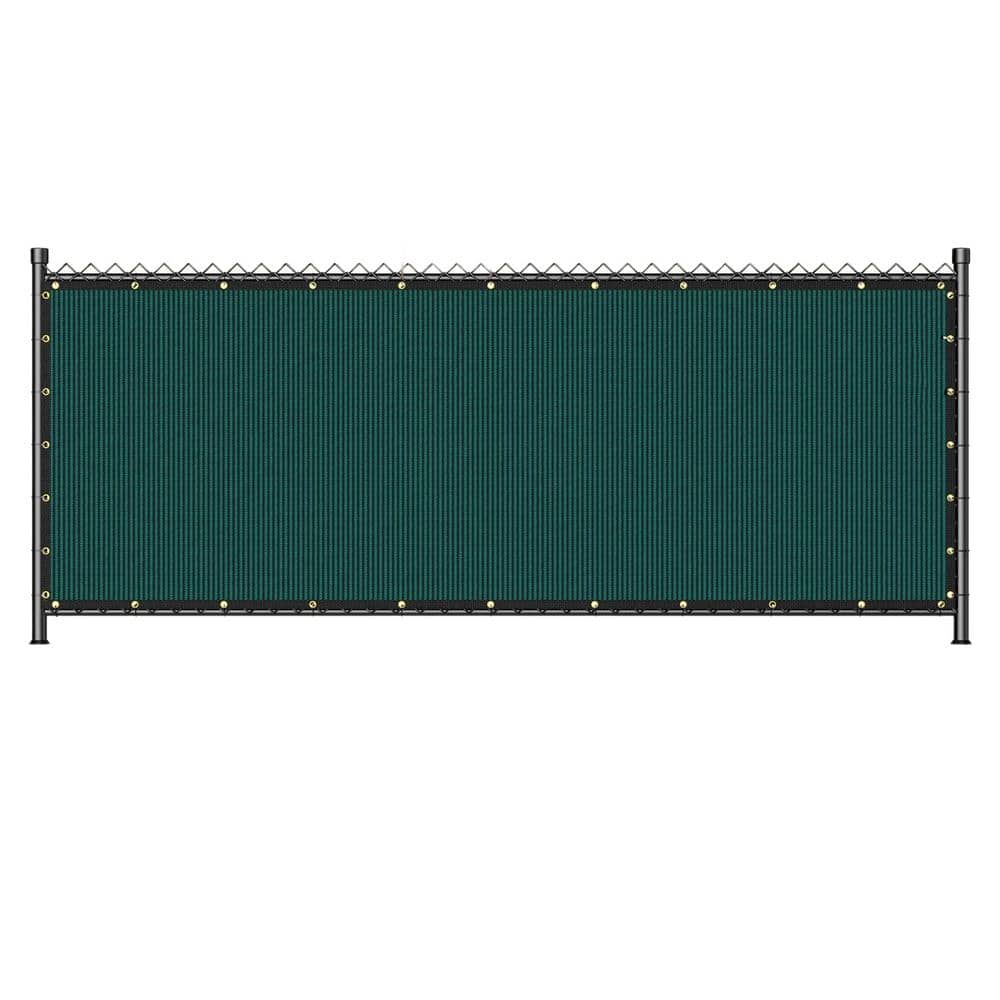 Phewnyzo 6 ft. x 50 ft. Dark Green Privacy Screen Mesh Plastic Heavy ...